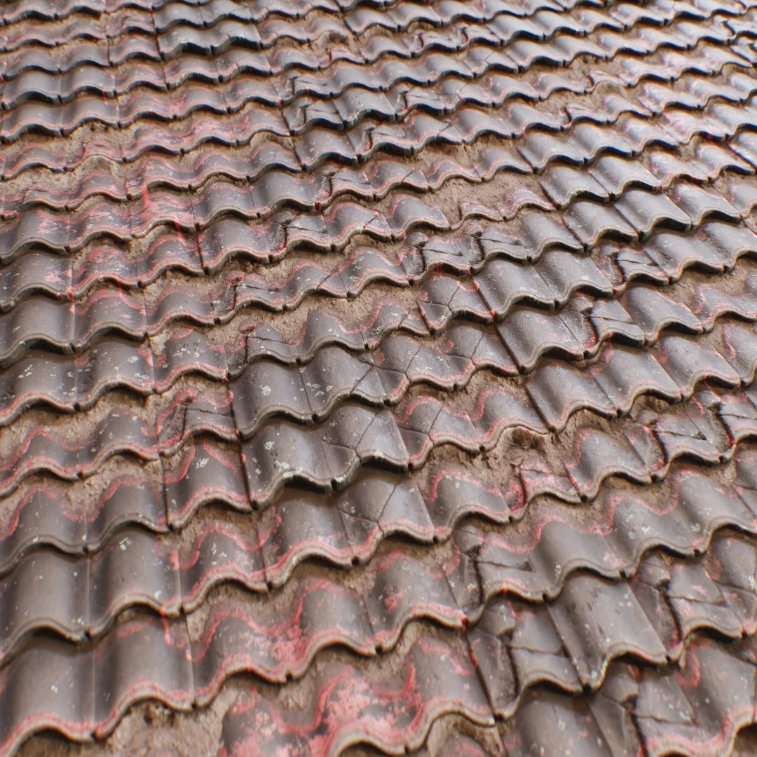 Aged Terracotta Scalloped Roof Texture 3263 - LotPixel