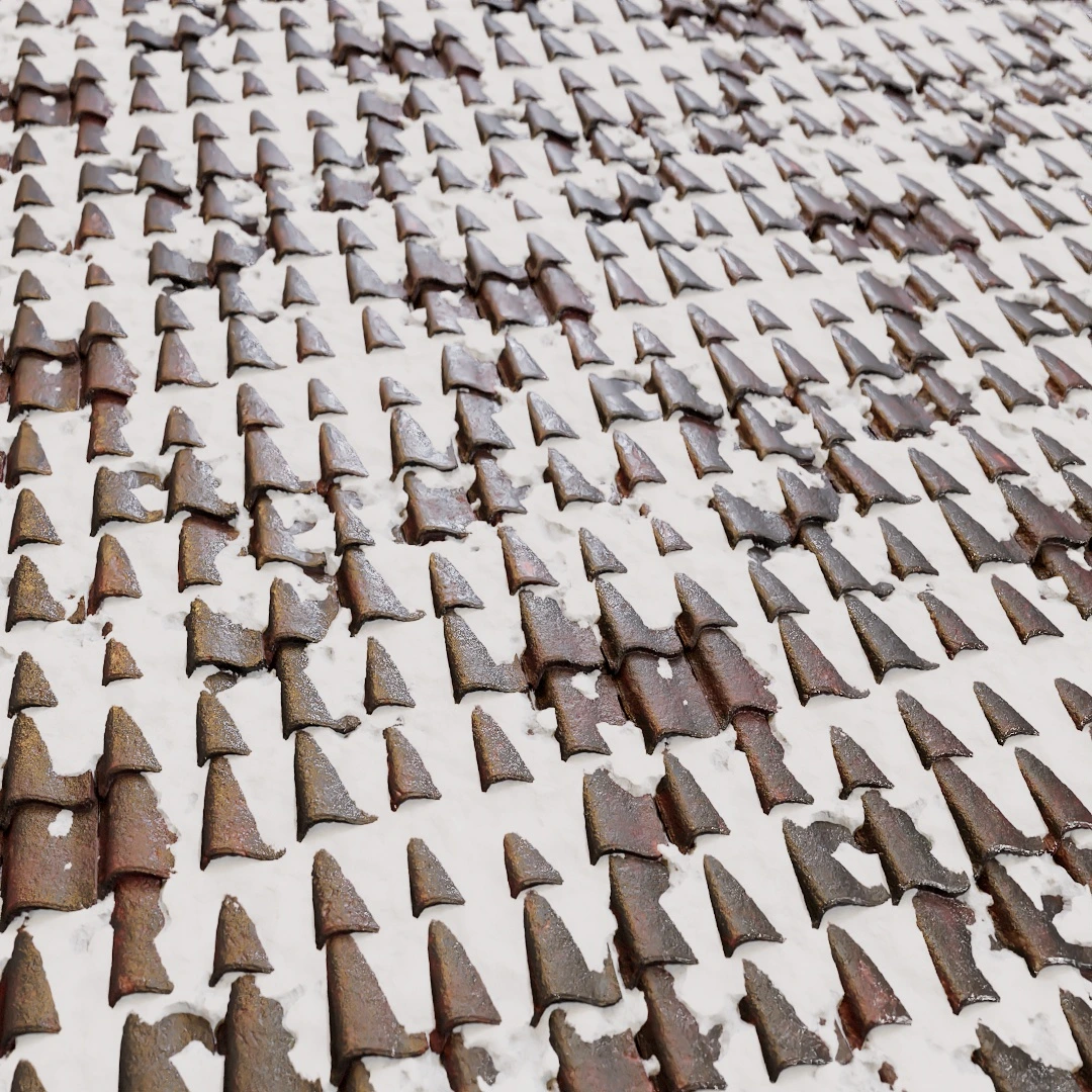 Aged Terracotta Snow Capped Roof Texture 4081 - LotPixel