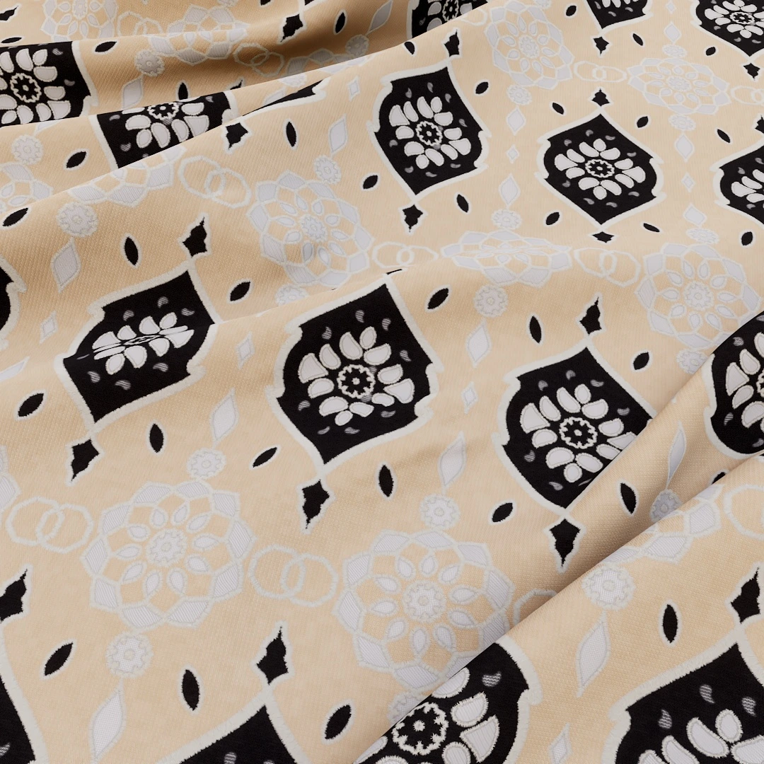 Black and Tan Floral Patterned Fabric Texture 5154 - LotPixel