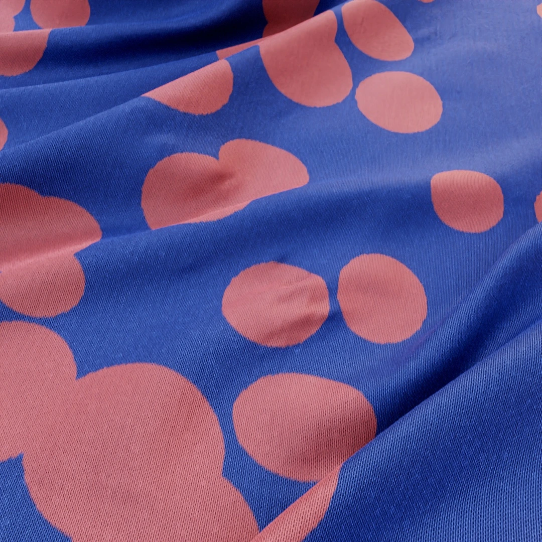 Blue and Pink Spotted Fabric Texture 1835 - LotPixel