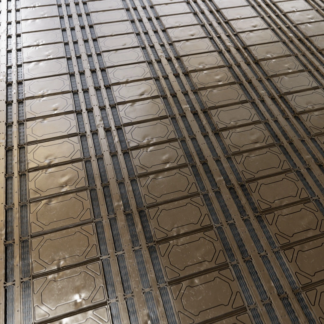 Damaged Metallic Sci-Fi Floor Texture 4174 - LotPixel