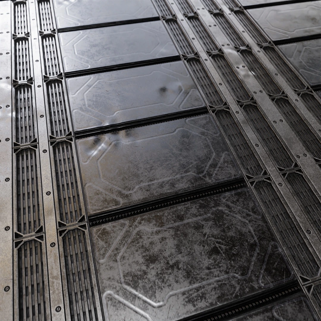 Dirty Metallic Sci-Fi Floor Texture 4181 - LotPixel