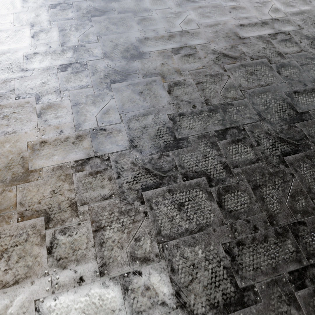 Futuristic Distressed Metal Floor Texture 4717 - LotPixel
