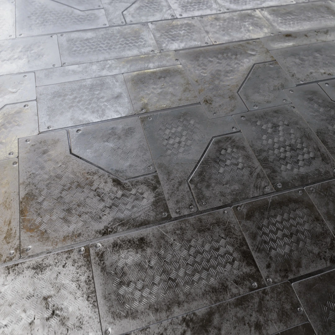 Futuristic Worn Steel Floor Texture 4871 - LotPixel