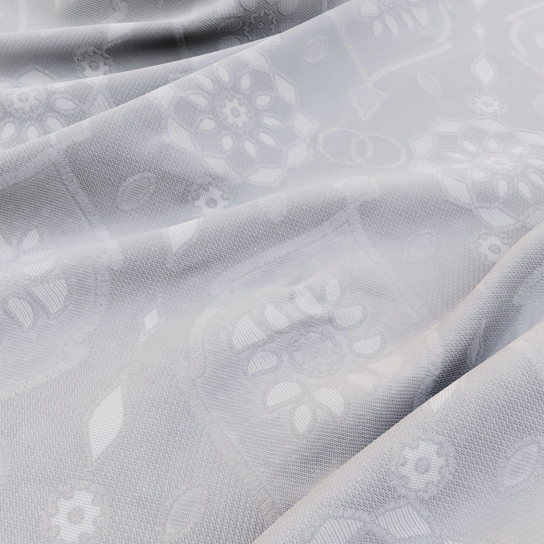 Monochrome Floral Patterned Fabric Texture 5038 - LotPixel