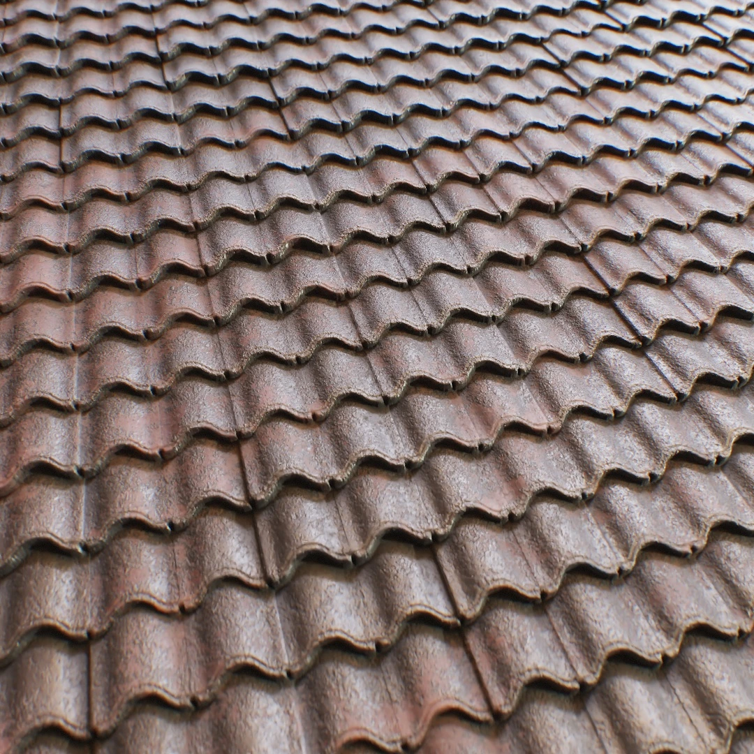 Old Damaged Terracotta Shingle Texture 3271 - LotPixel