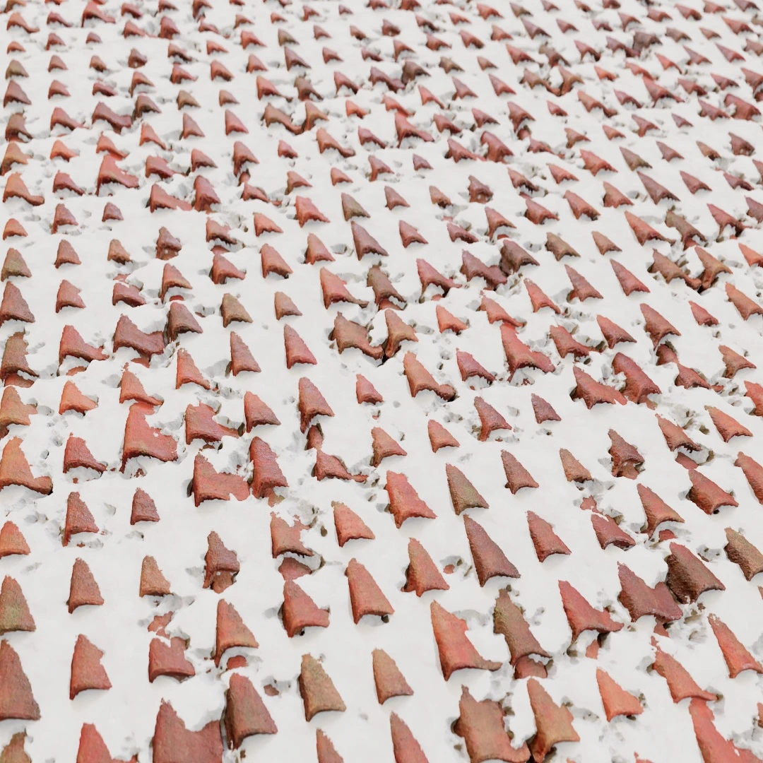 Rustic Snow Capped Terracotta Roof Texture 4073 - LotPixel