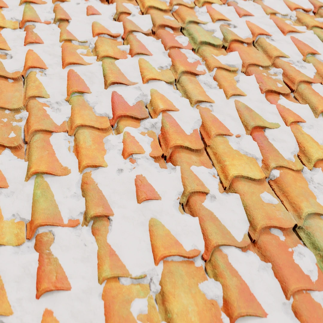 Scalloped Terracotta Snowy Roof Texture 4080 - LotPixel