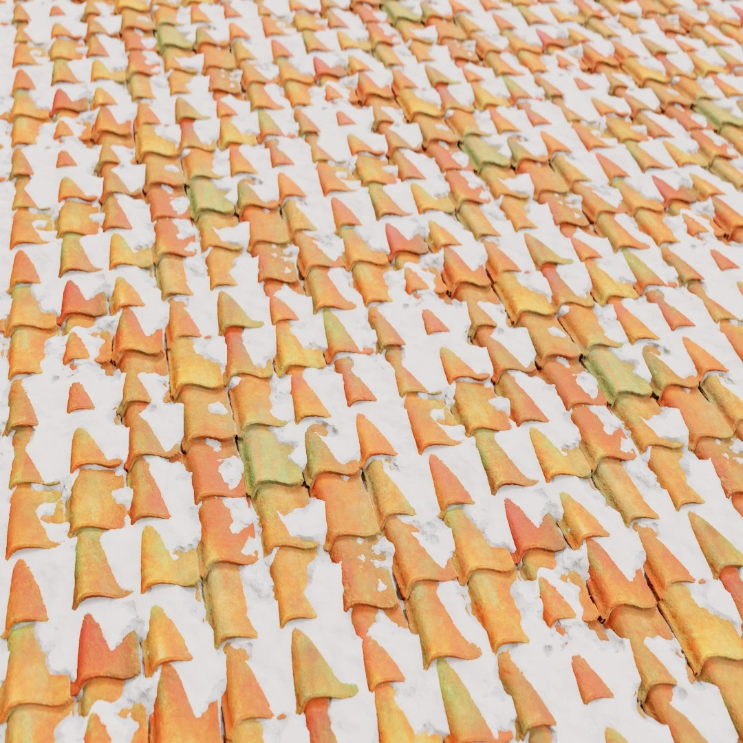 Scalloped Terracotta Snowy Roof Texture 4080 - LotPixel