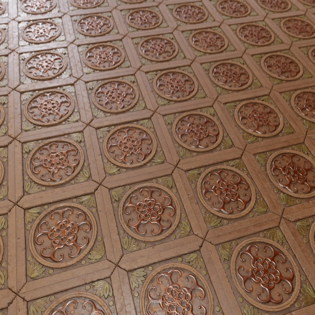 Scuffed Floral Wood Texture 4814 - LotPixel