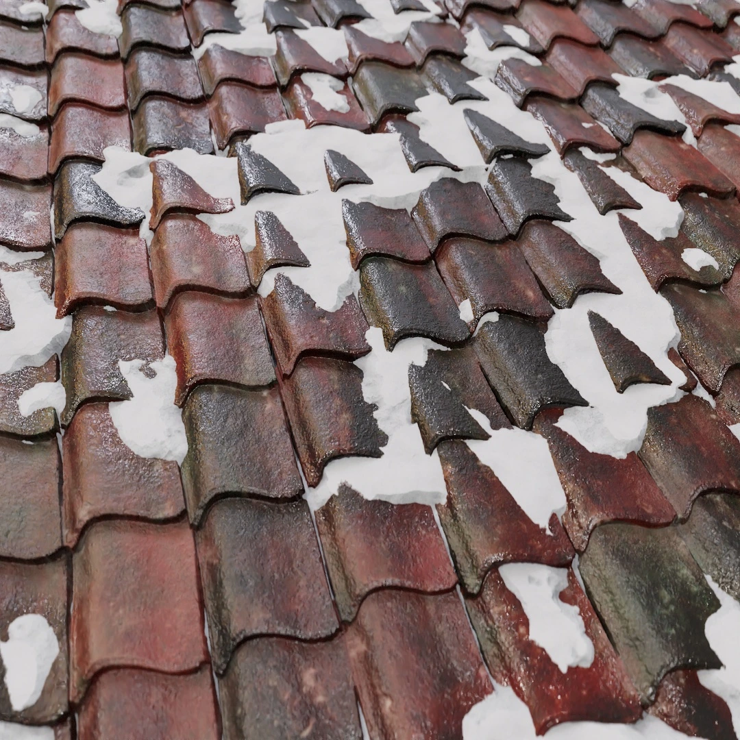 Snow Capped Terracotta Shingle Texture 4086 - LotPixel