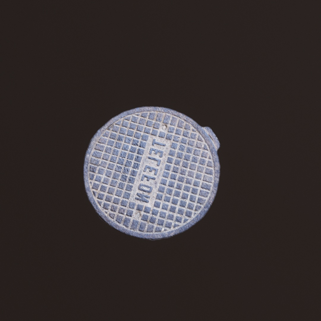 LotPixel - Street Round Manhole Cover Decals 4